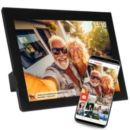 Denver PFF-1037 Digitaler WLAN-Bilderrahmen, 10.1" IPS Touchscreen, schwarz