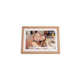 Denver PFF-1040LW WLAN Bilderrahmen &ndash; 10,1", Frameo, Holz, hellbraun
