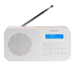 Denver DAB-42 FM-Radio&ndash; Batteriebetrieb, Dual-Alarm-Wecker, wei&szlig;