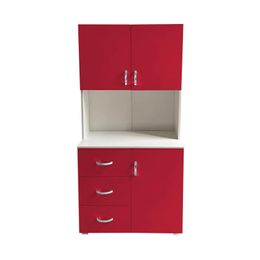HTI-Living Badschrank Rot Wei&szlig;