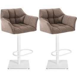 CLP 2er Set Barhocker Damaso mit Stoffbezug I Gepolsterte Barst&uuml;hle h&ouml;henverstellbar und drehbar I Tresenst&uuml;hle bis 240 kg belastbar