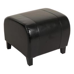 MCW Hocker Sitzw&uuml;rfel Sitzhocker Aversa, Leder + Kunstleder, 37x45x47 cm MVG-zertifiziert ~ schwarz