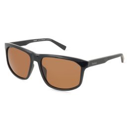 Timberland TB00036-H | Herren-Sonnenbrille | Fassung: Vollrand, Eckig, Kunststoff, Schwarz Gl&auml;nzend | Glasfarbe: Braun Verlaufend