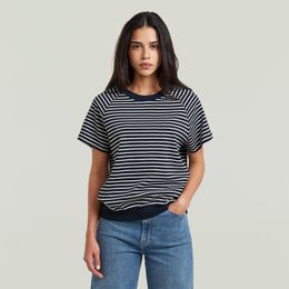 G-Star Raw G-STAR Damen T-Shirt "Raglan", schwarz-wei&szlig;, Gr. M, gestreift, Single Jersey, Obermaterial: 100% Baumwolle, Shirts, Rundhalsform, mit angesetztem