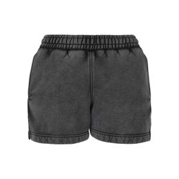 Urban Classics Damen Sweatshorts "Urban Classics Damen Ladies Stone Washed Shorts"schwarz, Gr. 5XL, unifarben, 70% Baumwolle, 30% Polyester, Hosen