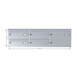 B-015 5er Edelstahl V2A Briefkastenanlage Unterputz