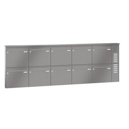 LEABOX 10er Aufputzbriefkastenanlage mit Sprechfeld in RAL 9007 - LEA3