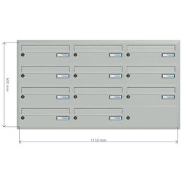 B-015 11er Edelstahl V2A Briefkastenanlage Unterputz