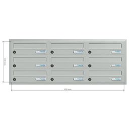 B-01 9er Edelstahl V2A Briefkastenanlage Unterputz