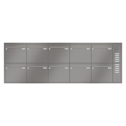 LEABOX 10er Unterputzbriefkastenanlage mit Sprechfeld in RAL 9007