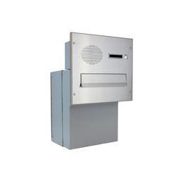 Edelstahl Mauerdurchwurf Briefkasten mit Sprechsieb - T: 18-27 cm -...
