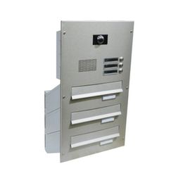 3er Edelstahl Kamera Durchwurf Briefkastenanlage mit Videostation...