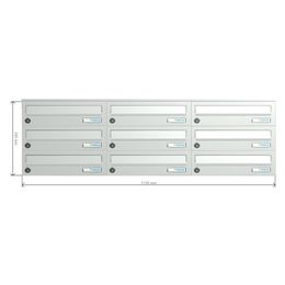 B-017 9er Edelstahl V2A Wandbriefkastenanlage Aufputz