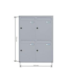C-01 4er Edelstahl V2A Briefkastenanlage Unterputz