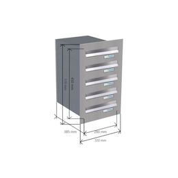 5er Edelstahl V2A Durchwurfbriefkastenanlage - B-0469