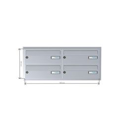 B-015 4er Edelstahl V2A Briefkastenanlage Unterputz