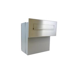 Edelstahl Mauerdurchwurf Briefkasten ohne Namensschild - T: 18-27 cm - F-04