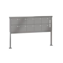 LEABOX 10er freistehende Briefkastenanlage mit Sprechfeld in DB703 Dupont/Axalta (Fu&szlig;platten) - LEA20