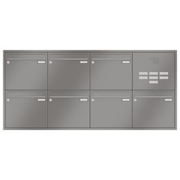 LEABOX 7er Unterputzbriefkastenanlage mit Sprechfeld in RAL 9007