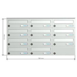 B-016 11er Edelstahl V2A Wandbriefkastenanlage Aufputz