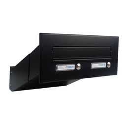 Mauerdurchwurf Briefkasten in RAL 9005 mit 2 Tastern - T: 33-50 cm...