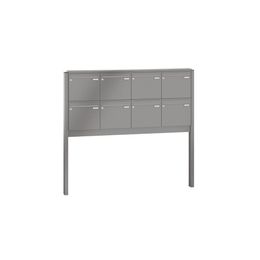 LEABOX 8er freistehende Briefkastenanlage in RAL 9007 (einbetonieren) - LEA3