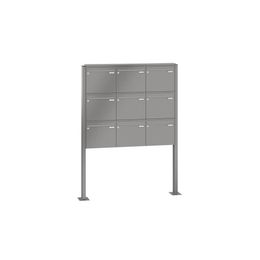 LEABOX 9er freistehende Briefkastenanlage in RAL 7016 (Fu&szlig;platten)...