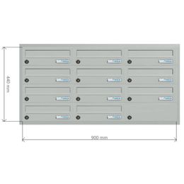 B-01 11er Edelstahl V2A Briefkastenanlage Unterputz