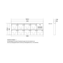 LEABOX 9er Aufputzbriefkastenanlage mit Sprechfeld in RAL 9016 - LEA3