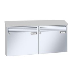 LEABOX 2er Aufputzbriefkastenanlage in V2A Edelstahl - LEA20