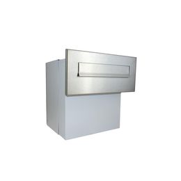 XXL Edelstahl Mauerdurchwurf Briefkasten ohne Namensschild - T: 27-40,5 cm - F-042