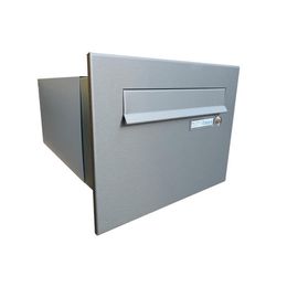XXL Edelstahl Mauerdurchwurf Briefkasten mit Klingel - T: 39-62 cm...