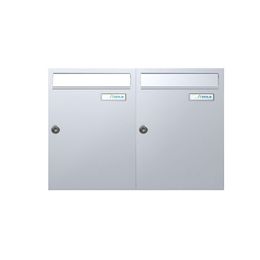 C-01 2er Edelstahl V2A Wandbriefkastenanlage Aufputz