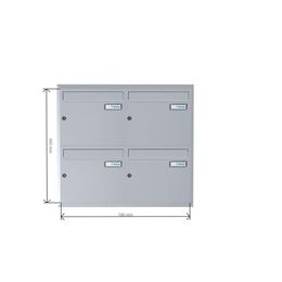 A-01 4er Edelstahl V2A Briefkastenanlage Unterputz