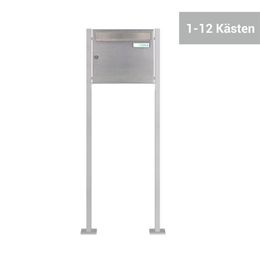 A-01 Freistehende Edelstahl V2A Briefkastenanlage (1-12 fach)