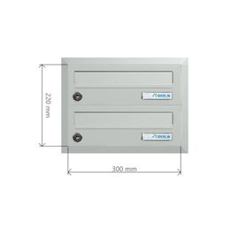 B-01 2er Edelstahl V2A Briefkastenanlage Unterputz