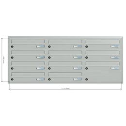 B-017 11er Edelstahl V2A Briefkastenanlage Unterputz
