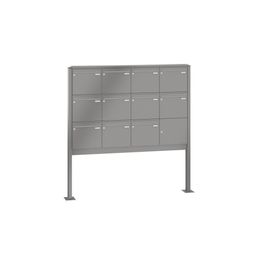 LEABOX 11er freistehende Briefkastenanlage in RAL 9007 (Fu&szlig;platten)...