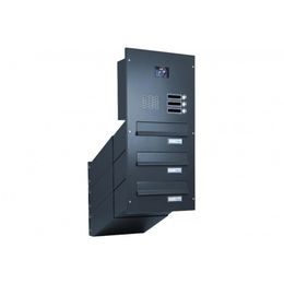 3er Kamera Durchwurf Briefkastenanlage in RAL 7016 - T: 33-50 cm -...