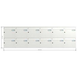A-015 12er Edelstahl V2A Wandbriefkastenanlage Aufputz