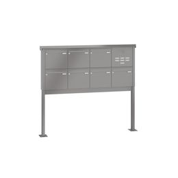 LEABOX 7er freistehende Briefkastenanlage mit Sprechfeld in RAL 7016 (Fu&szlig;platten) - LEA20