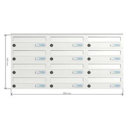 B-01 12er Edelstahl V2A Wandbriefkastenanlage Aufputz