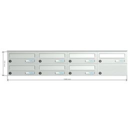 B-016 7er Edelstahl V2A Wandbriefkastenanlage Aufputz