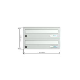 B-017 2er Edelstahl V2A Wandbriefkastenanlage Aufputz