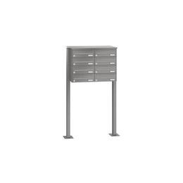 LEABOX 8er freistehende waagerechte Briefkastenanlage in RAL 9016 (Fu&szlig;platten) - LEA3
