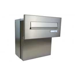 Mauerdurchwurf Briefkasten komplett aus Edelstahl - T: 18-27 cm - F-04