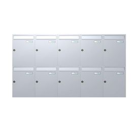 C-01 10er Edelstahl V2A Wandbriefkastenanlage Aufputz