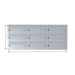 B-015 9er Edelstahl V2A Briefkastenanlage Unterputz