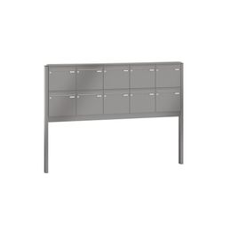LEABOX 10er freistehende Briefkastenanlage in RAL 9007...