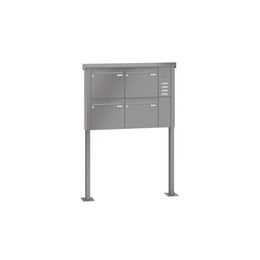 LEABOX 4er freistehende Briefkastenanlage mit Sprechfeld in DB703 Dupont/Axalta (Fu&szlig;platten) - LEA20
